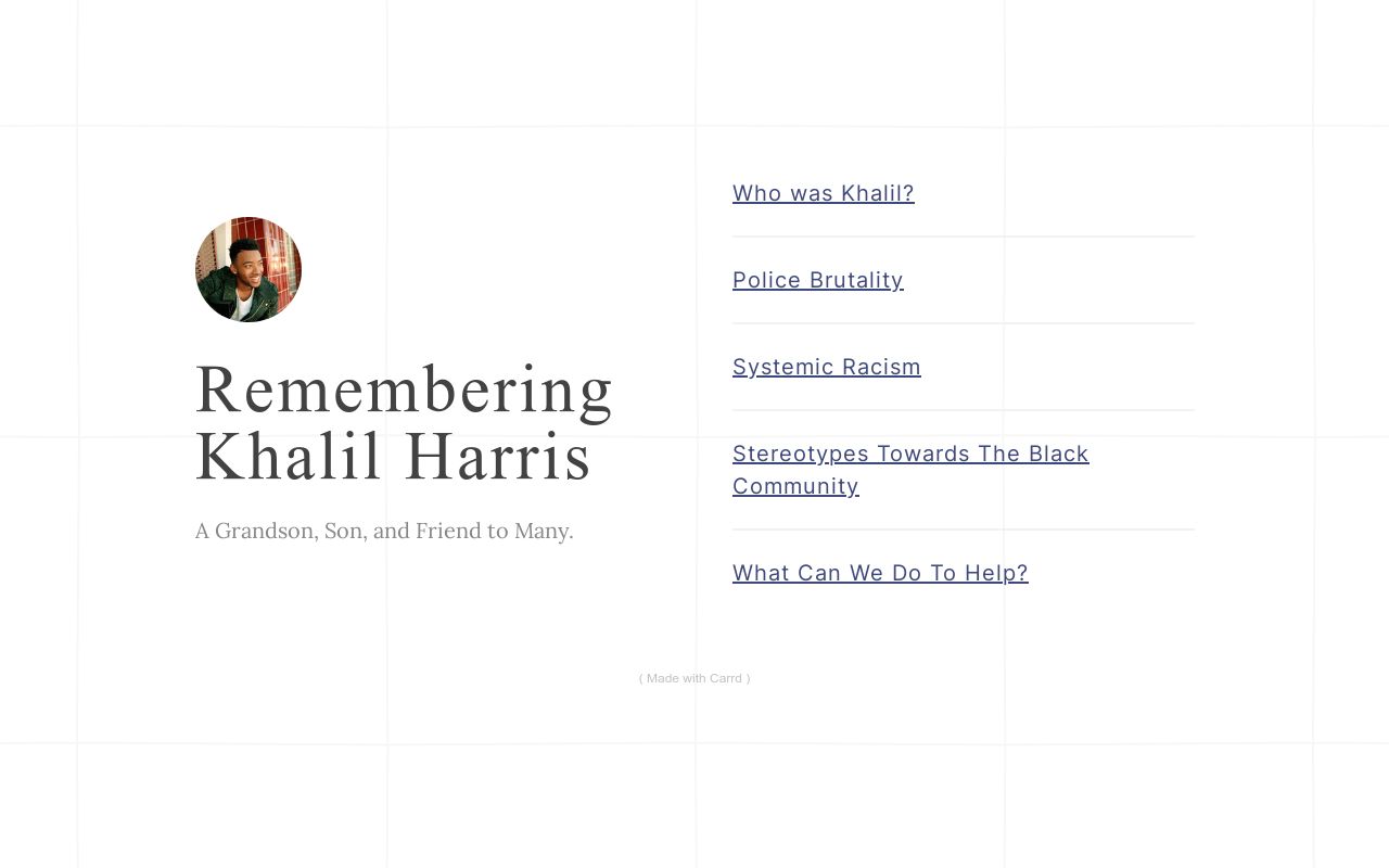 Remembering Khalil Harris